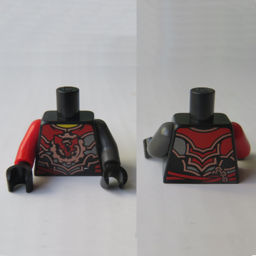 LEGO PART 973e048pr9999 Torso, Odd Arms, Armor with Red and Copper ...