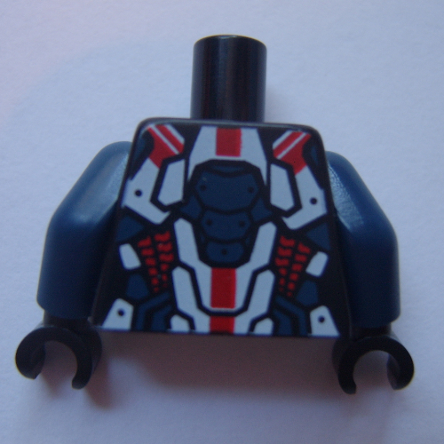 LEGO PART 973c05h03pr9891 Torso Armor, White and Dark Blue Panels, Gold ...