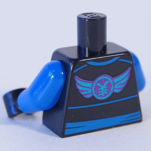 LEGO PART 973c28h03pr9978 Torso Robe with Gold Clasps, Jay Power Symbol ...