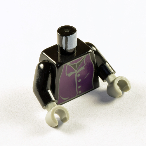 LEGO PART 973c03h17pr0148 Torso Vest, Purple with 4 Gray Buttons Print ...