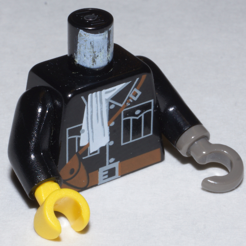 LEGO PART 84638c07pr0181 Torso Jacket, White Scarf, Brown Belt Print ...