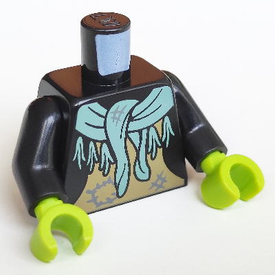 LEGO PART 973c03h18pr9999 Torso Witch with Sand Green Scarf and Dark ...
