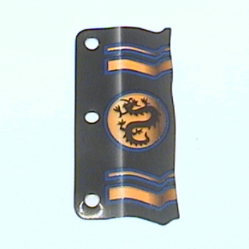 LEGO PART 22185 Flag 3 x 6 with Black Dragon in Gold Circle Print ...