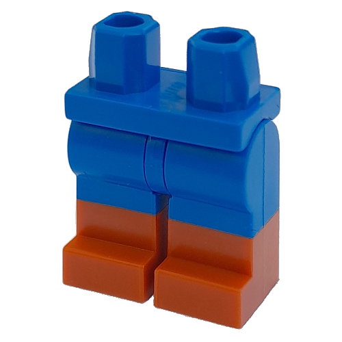 LEGO PART 970c28pat41 Hips with Blue Legs and Dark Orange Boots Pattern ...