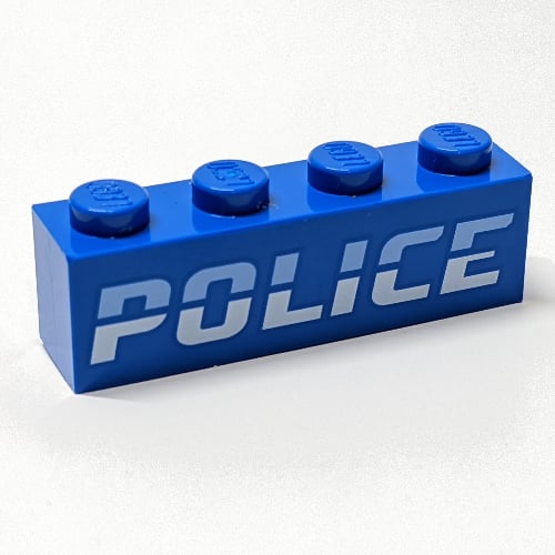 LEGO PART 3010pr0084 Brick 1 x 4 with Bright Light Blue and White ...