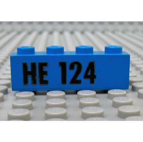 LEGO PART 3010pr9985 Brick 1 x 4 with 'HE 124' Print | Rebrickable ...