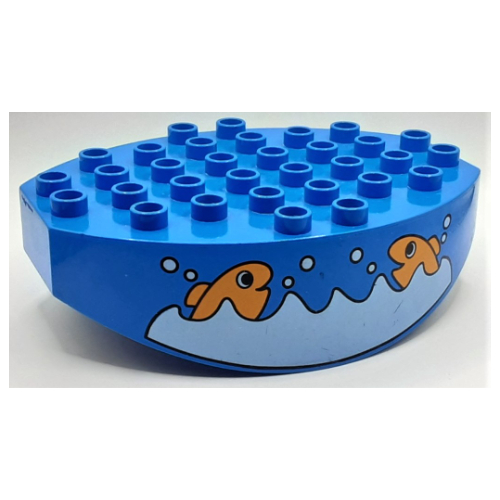 LEGO PART 31209pr0001 Duplo Base 8 x 6 with Round Bottom and Fish on ...