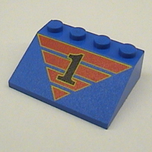 LEGO PART 3297pr0027 Slope 33° 3 x 4 with Black '1' on Red Striped ...