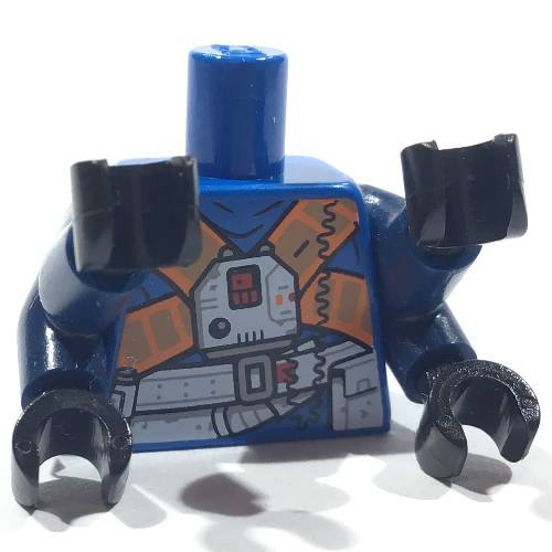 LEGO PART 38877c00pr4367 Torso Flight Suit, Orange Crossbelts, White ...