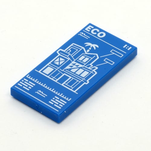 LEGO PART 87079pr0311 Tile 2 x 4 with White Blueprint print ...