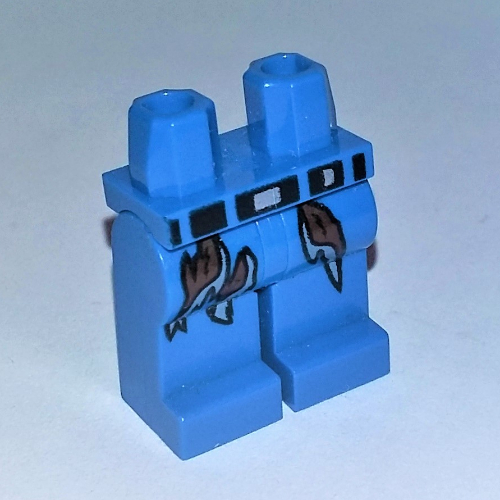 LEGO PART 970c28pr0362 Hips and Blue Legs with Torn Sections and Belt ...
