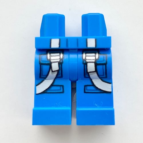 LEGO PART 970c28pr2557 Hips and Blue Legs with White Straps, Black ...