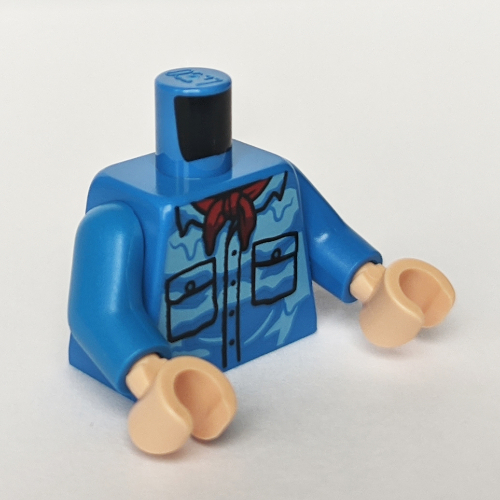 LEGO PART 973c28h02pr6042 Torso Shirt, Pockets, Red Sash, Wet Print ...