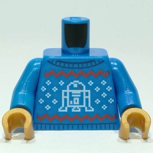 LEGO PART 973c28h21pr5989 Torso Sweater, White R2-D2, Red Lines, Ugly ...