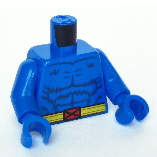 LEGO PART 973c28h28pr6695 Torso, Dark Blue Fur, Yellow Belt, Red Belt ...