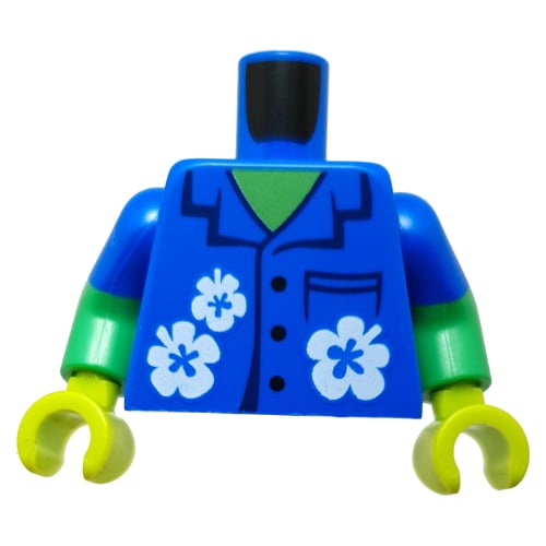 LEGO PART 973g28c06h18pr7034 Torso, Dual Molded Arms, Shirt with White ...