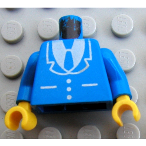 LEGO PART 973c28h01pr0018 Torso Jacket and Tie Print, Blue Arms, Yellow ...