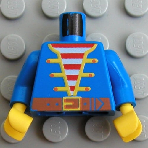 LEGO PART 973c28h01pr0034 Torso Jacket, Red and White Striped Vest ...