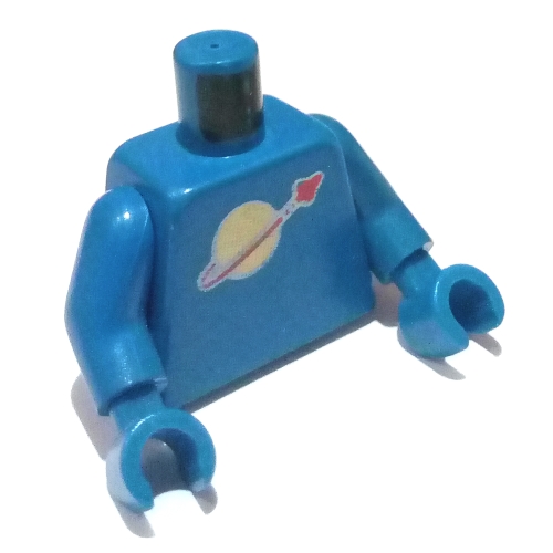 LEGO PART 973c28h28pr1594 Torso Classic Space Logo Print, Blue Arms and ...