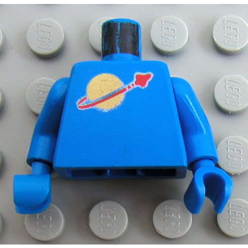 LEGO PART 973c28h28pr1594 Torso Classic Space Logo Print, Blue Arms and ...