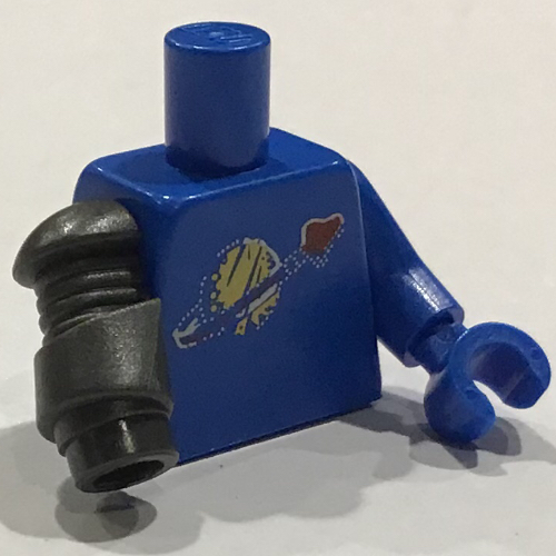 LEGO PART 63208pr9999 Torso Worn Classic Space Logo Print, Blue Left ...