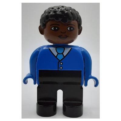 LEGO PART 4555c17pr0006 Duplo Figure, Early, Short Afro Hair Black ...