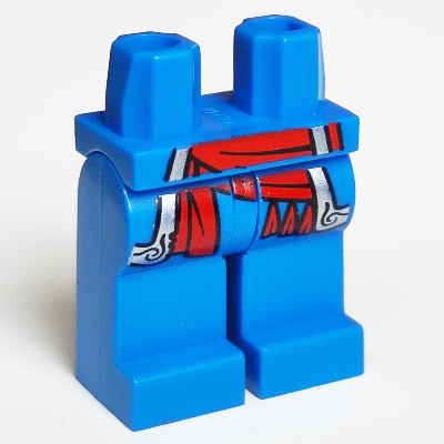 LEGO PART 970c28pr9993 Hips and Blue Legs with Silver Coat Tails and ...