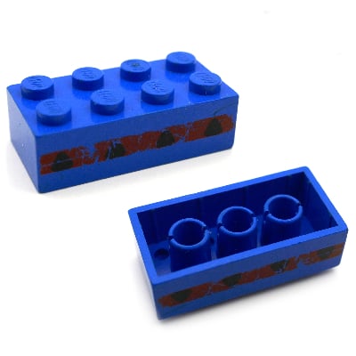 LEGO PART 3001epr0001 Brick 2 x 4 with Slotted Bottom Tubes with 4 ...