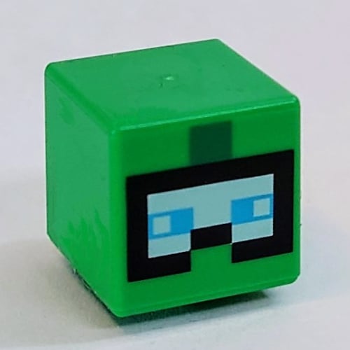 LEGO PART 19729pr0070 Minifig Head Special, Cube with Black Diving Mask ...