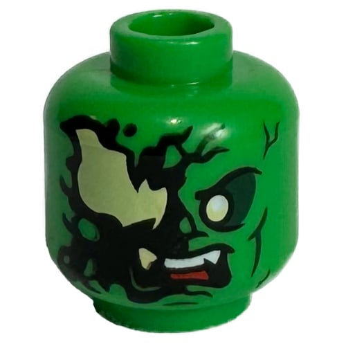 LEGO PART 28621pr4248 Minifig Head Green Goblin, Bright Light Yellow ...