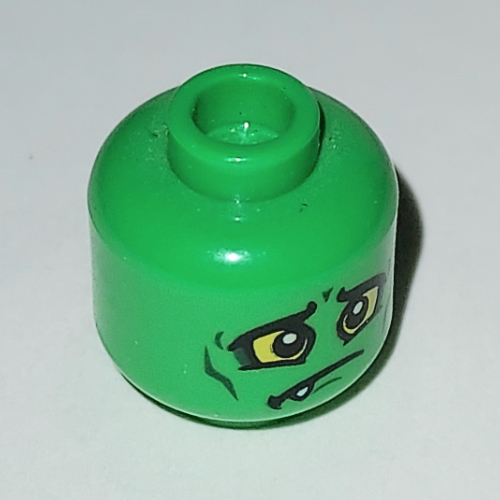 LEGO PART 3626cpr1668 Minifig Head Green Goblin, Yellow Eyes, Evil ...