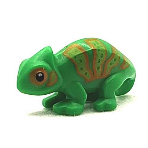 LEGO PART 57763pr0001 Animal, Chameleon with Orange Eye Patches and ...