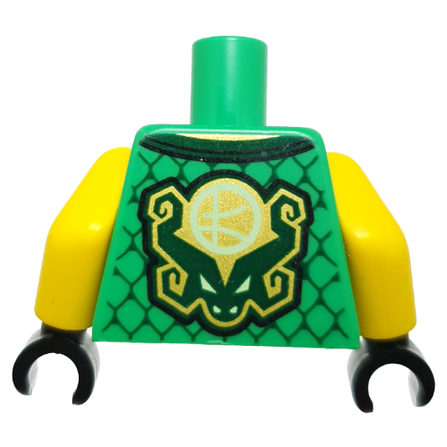 LEGO PART 973c01h03pr0011 Torso, Ninja Robes, Gold/Dark Green Trim ...