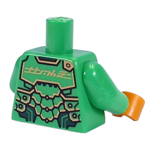 LEGO PART 973c06h21pr0001 Torso, Gold Asian Symbol, Gold/Dark Green ...