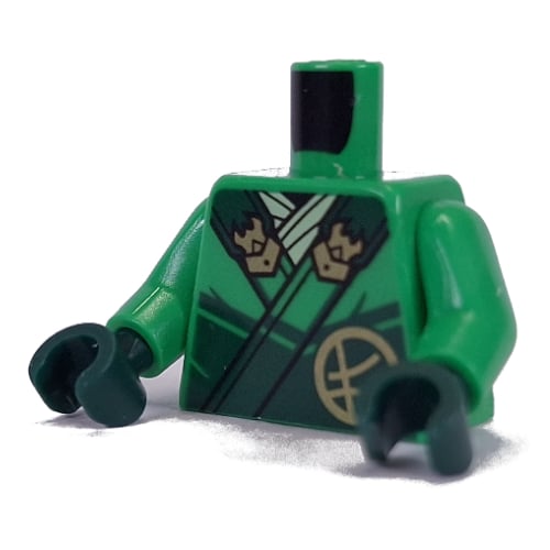 LEGO PART 973c06h35pr0001 Torso Robe, Dark Green Trim, Gold Decorations ...
