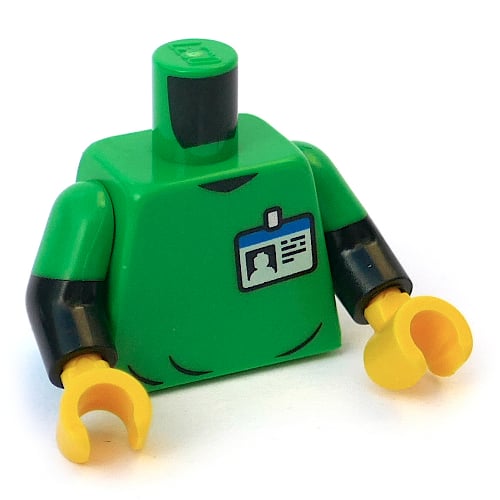 LEGO PART 973g06c03h01pr0001 Torso, Dual Molded Arms with ID Badge ...