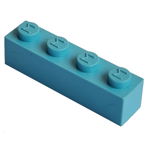 LEGO PART 1141M Modulex Brick 1 x 4 with M on Stud | Rebrickable ...
