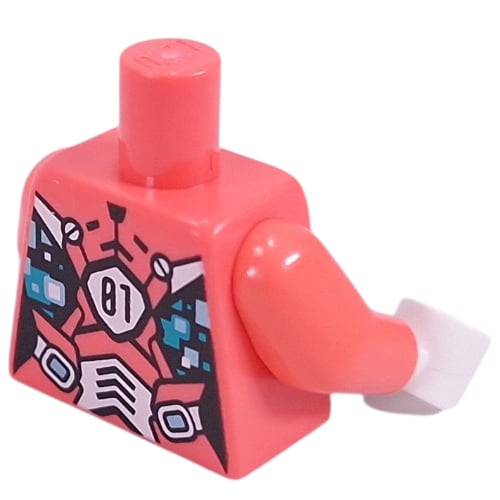 LEGO PART 973c60h27pr0001 Torso, Dark Turquoise/White On/Off Button ...