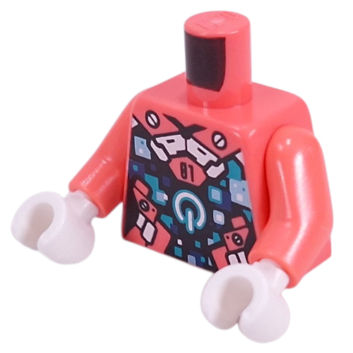 LEGO PART 973c60h27pr0001 Torso, Dark Turquoise/White On/Off Button ...