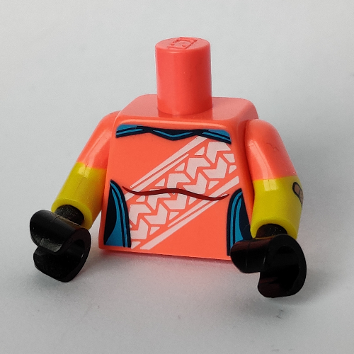 LEGO PART 973g60c01h03pr4849 Torso, Dual Molded Arms, Dark Azure Panels ...