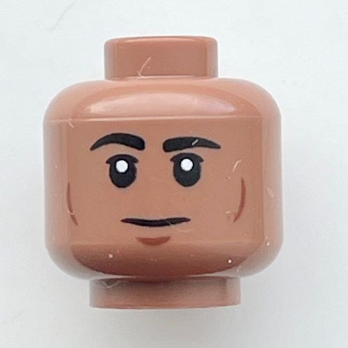 LEGO PART 28621pr4168 Minifig Head First Officer Hawkins, Raised Black ...