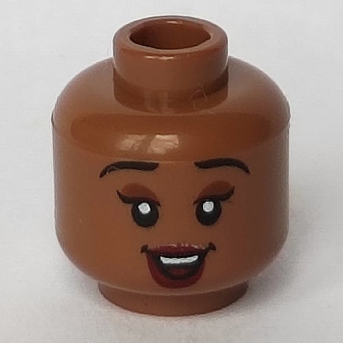 LEGO PART 3626cpr3961 Minifig Head Tiana, Black Eyebrows, Nougat ...