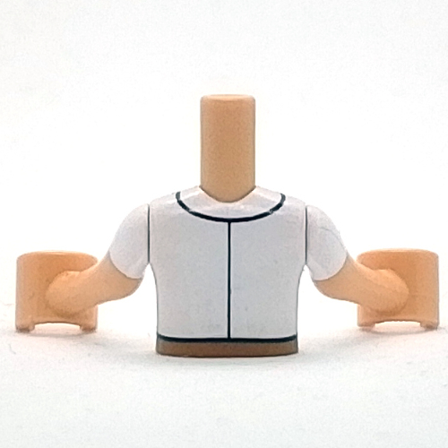 LEGO PART 11408c07pr0186 Minidoll Torso Boy with White Shirt, Dark Blue ...