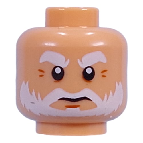LEGO PART 28621pr4310 Minifig Head Dwarf Cleric, Thick White Eyebrows ...