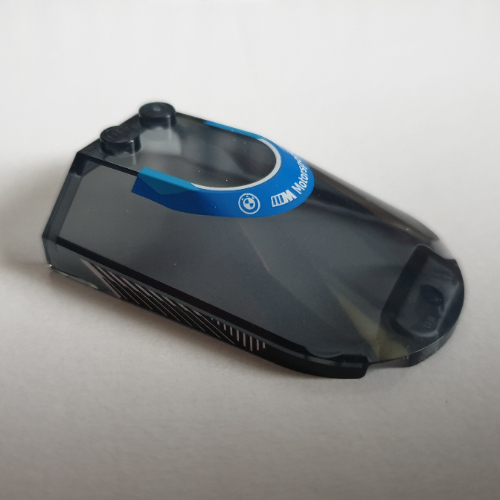 LEGO PART 3384pr0008 Windscreen 4 x 6 x 1 1/3 with Black/Silver Stripes ...