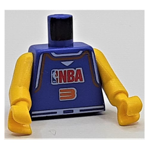 LEGO PART 973b01pr0179 Torso Basketball Jersey, NBA Logo and '3' Print ...