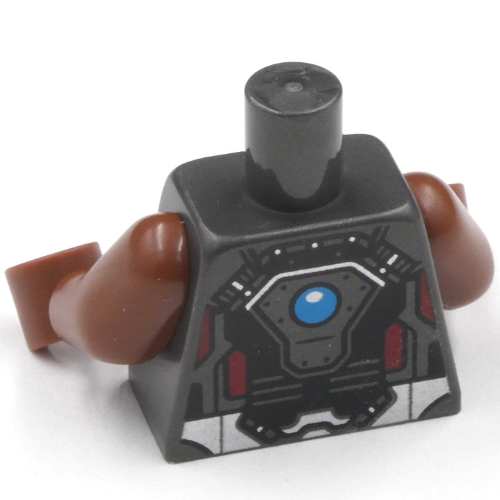 LEGO PART 973c19h19pr6982 Torso, Dark Red Armor, Orange Flame print ...
