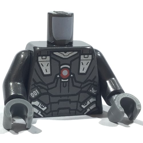 LEGO PART 973c75h12pr6211 Torso Armor, Dark Red Circle print, Pearl ...