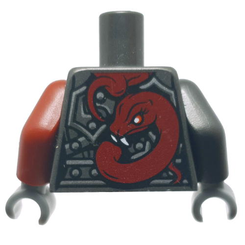 LEGO PART 973e061pr9880 Torso, Odd Arms, Armor, Red Snake and Clock ...