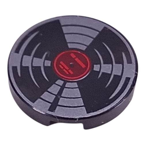 LEGO PART 14769pr0167 Tile Round 2 x 2 with Silver Vinyl Record, Red ...